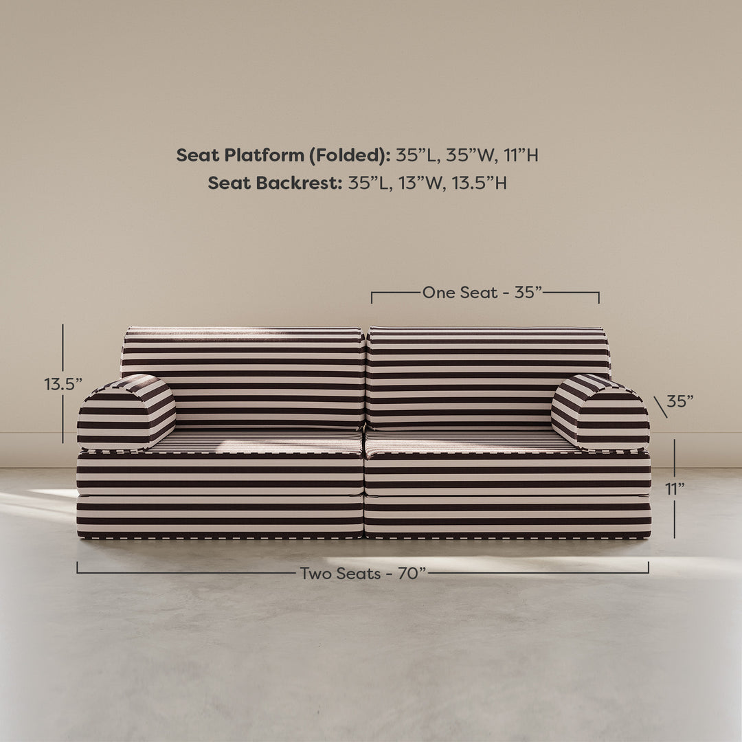 Ivory & Moose Brown Striped Modular Couch | Bennett | House of Noa