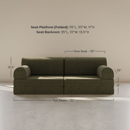 Moss Green Modular Couch | Boucle | House of Noa