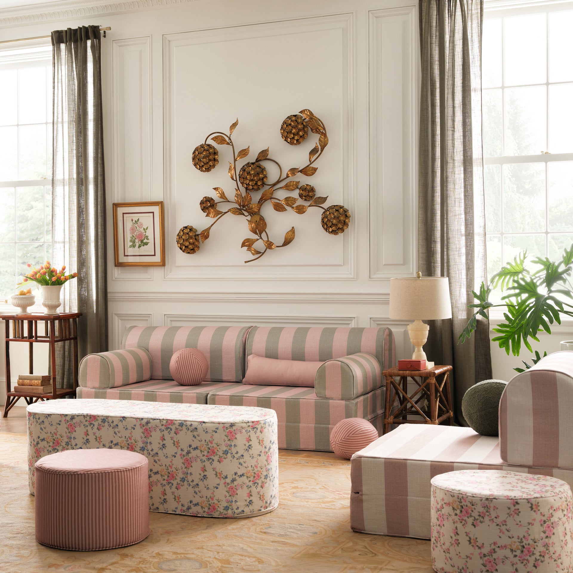 Pink Floral Modular Couch | Ellie | House of Noa
