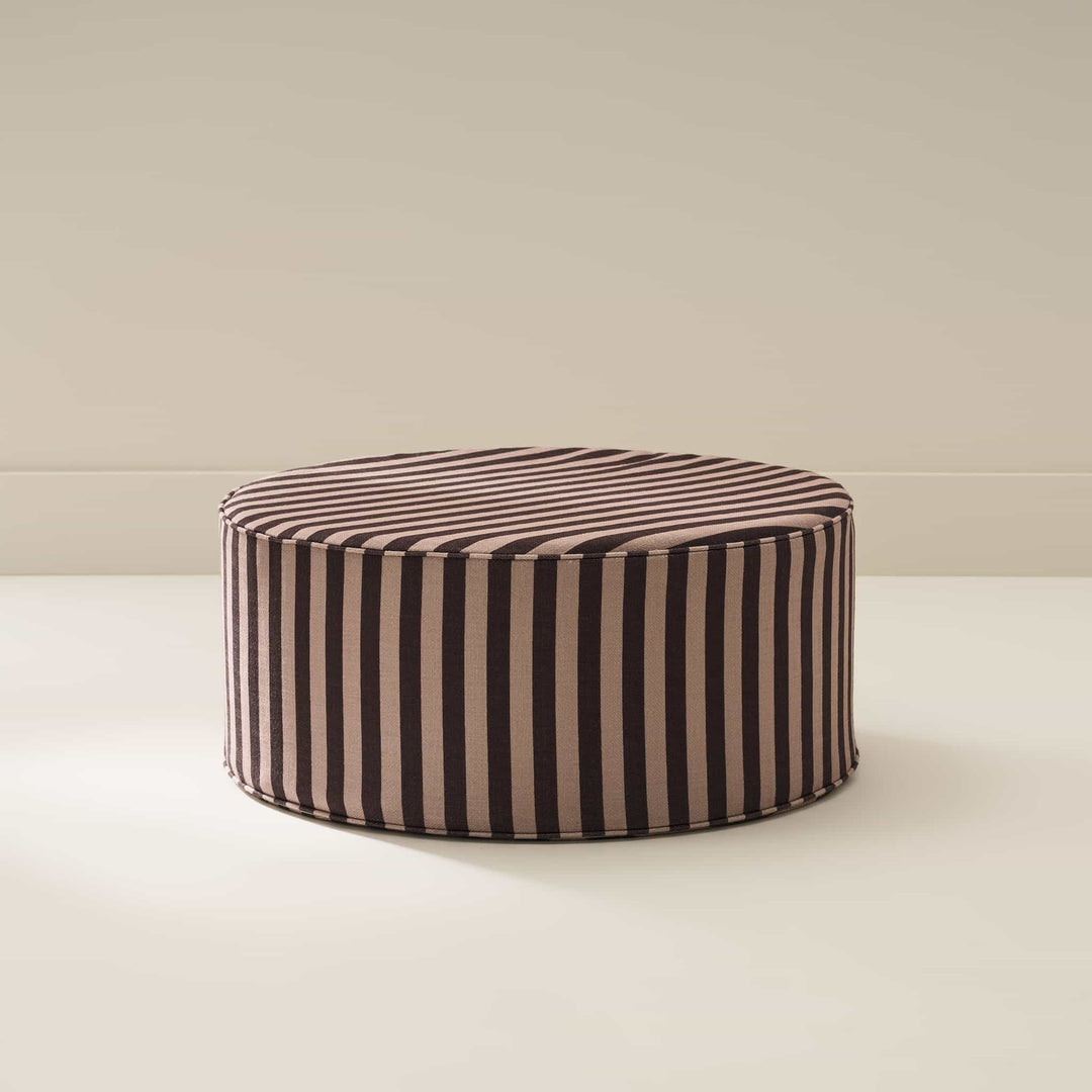 Brown Striped Ottoman | Bennett | House of Noa