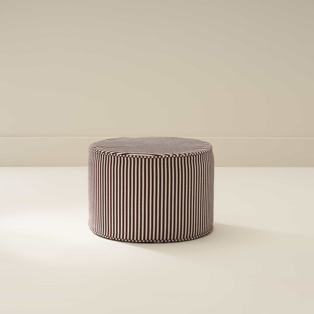 Soft Striped Brown Ottoman | Finley | House of Noa